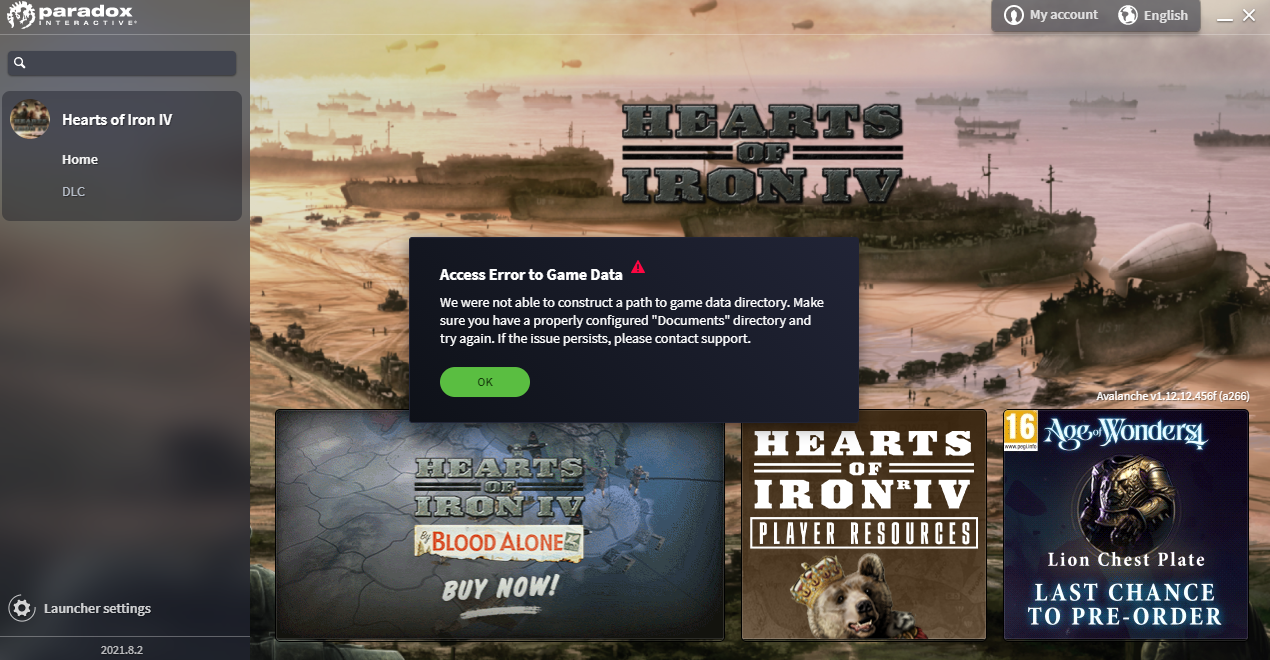 Launcher: "Please make sure that you have access to the Documents folder" | Paradox Interactive ...